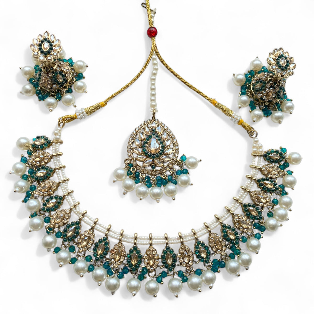 Amina Green Asian Indian Necklace Set – Zayridh